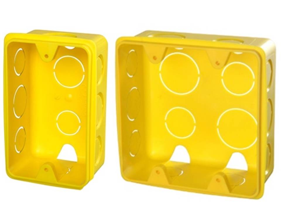 CAIXA DE LUZ PVC 4X2 AMARELA. | Opção Atacadista
