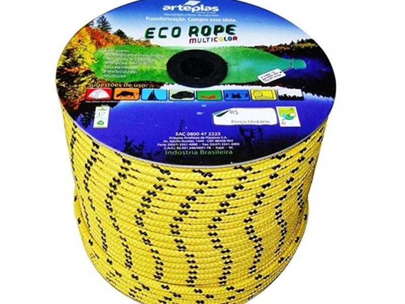 CORDA ECO ROPE 08MM COLORIDA C/240M BOB | Opção Atacadista